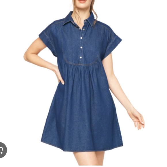 entro | Dresses | New Blue Denim Collared Shirt Dress | Poshmark